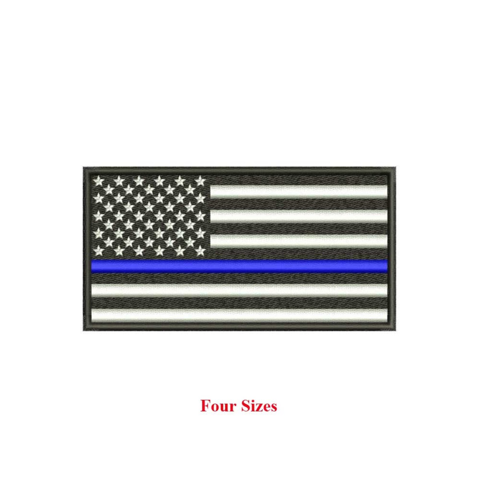 Thin Blue Line American Flag Machine Embroidery Pattern USA - Etsy