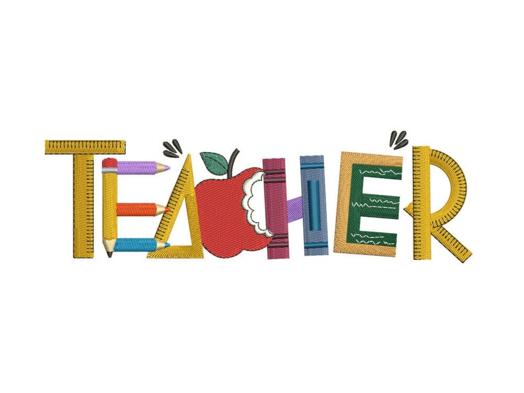 Teacher Machine Embroidery Design, Back to School (digital Download) - Etsy