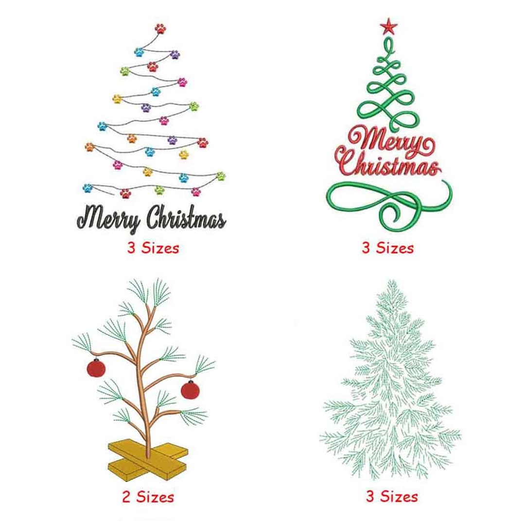 Christmas Tree Machine Embroidery Designs Bundle (digital File) - Etsy