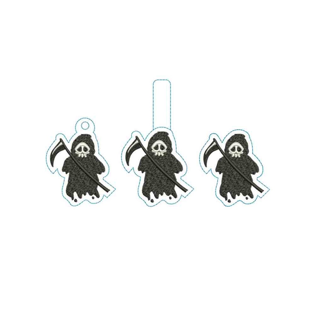 ITH Scary Halloween Key Fob Snap Tag Feltie Machine Embroidery Design ...