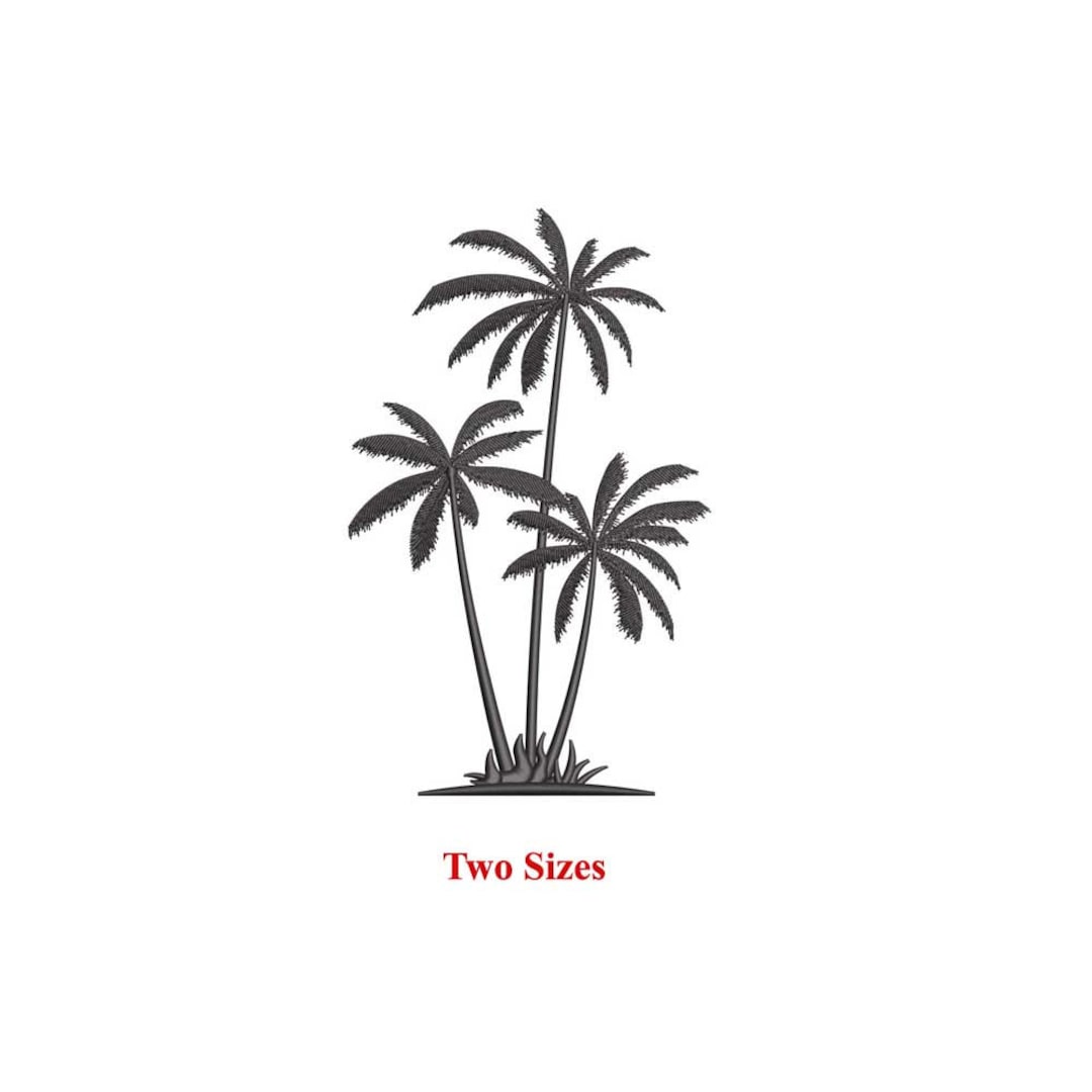 Palm Tree Machine Embroidery Design / Nature / Tree / Two Sizes - Etsy
