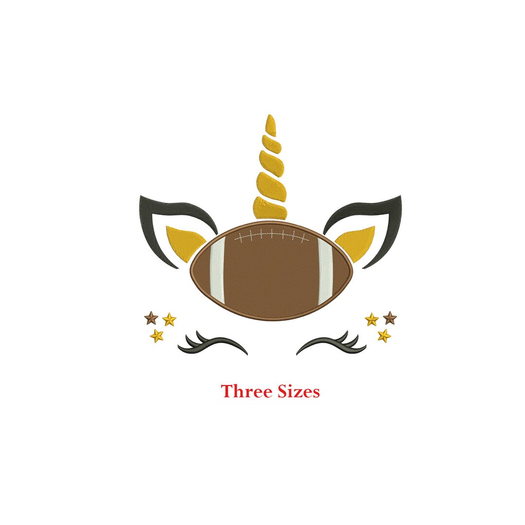 Football Unicorn Machine Embroidery Design / Unicorn Face / Sports ...