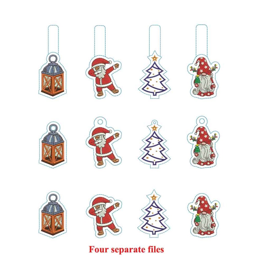 ITH Gnome Christmas Keyfob Machine Embroidery Design Christmas Lamp ...