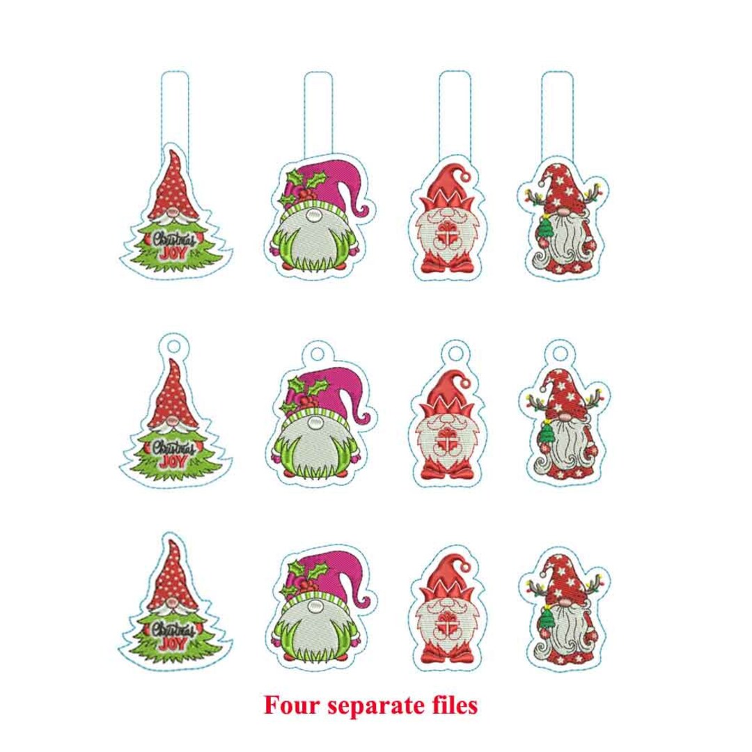 Christmas Gnome Keyfob ITH Machine Embroidery Design (digital Download ...