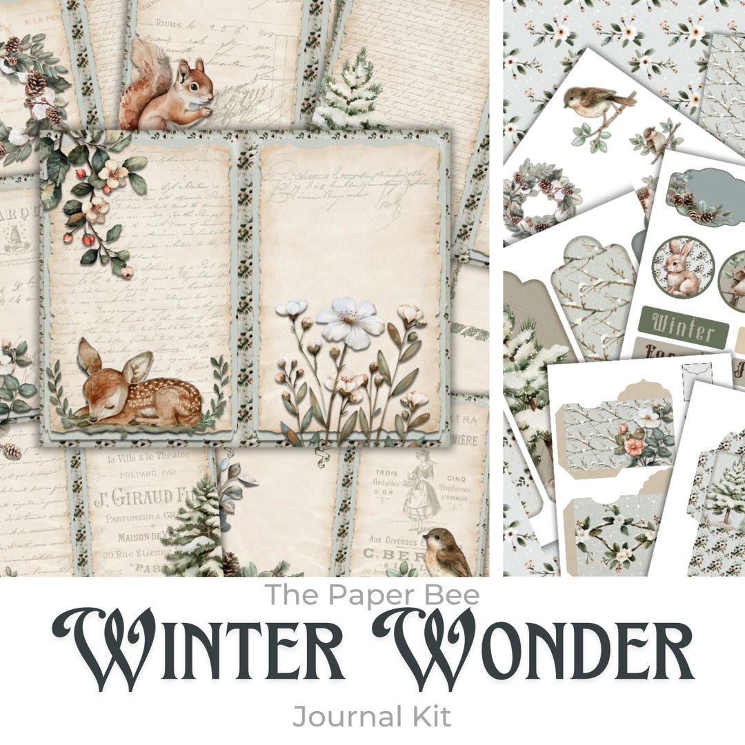 Junk Journal, Winter Wonder, Junk Journal Pages, Embellishments, Junk ...