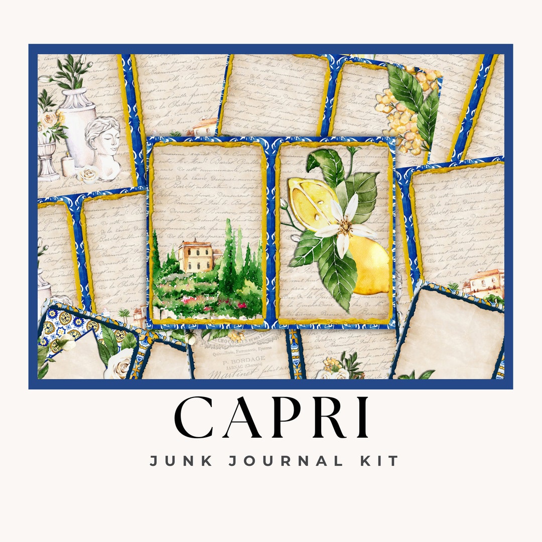 Junk Journal, Capri, Junk Journal Pages, Embellishments, Junk Journal ...