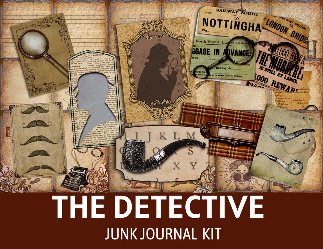 Vintage Detective Junk Journal Kit, Mystery Case File, Retro Pages With ...
