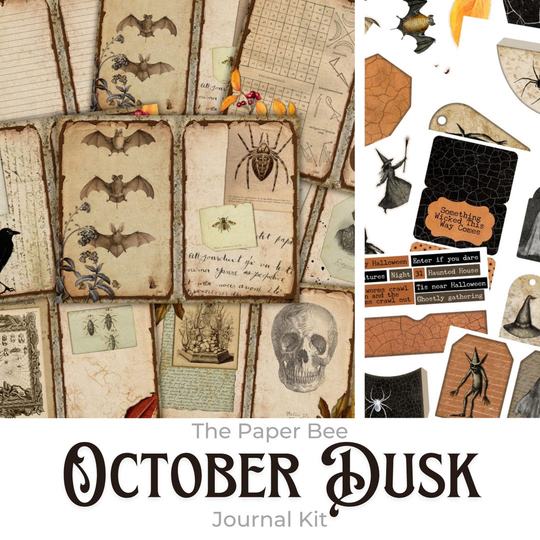 Junk Journal, October Dusk, Junk Journal Pages, Embellishments, Junk ...