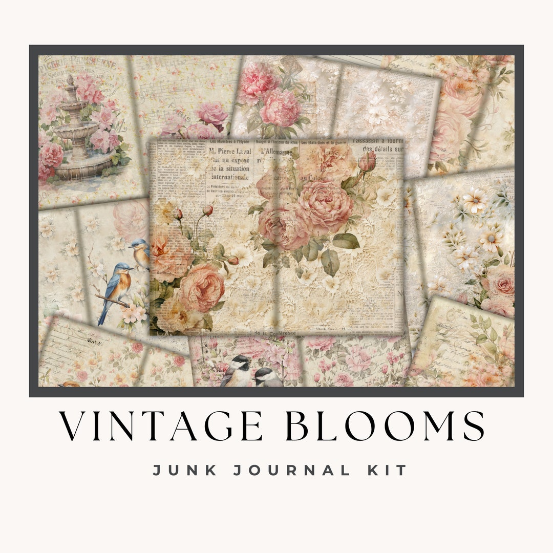 Junk Journal Vintage Blooms Junk Journal Pages - Etsy UK