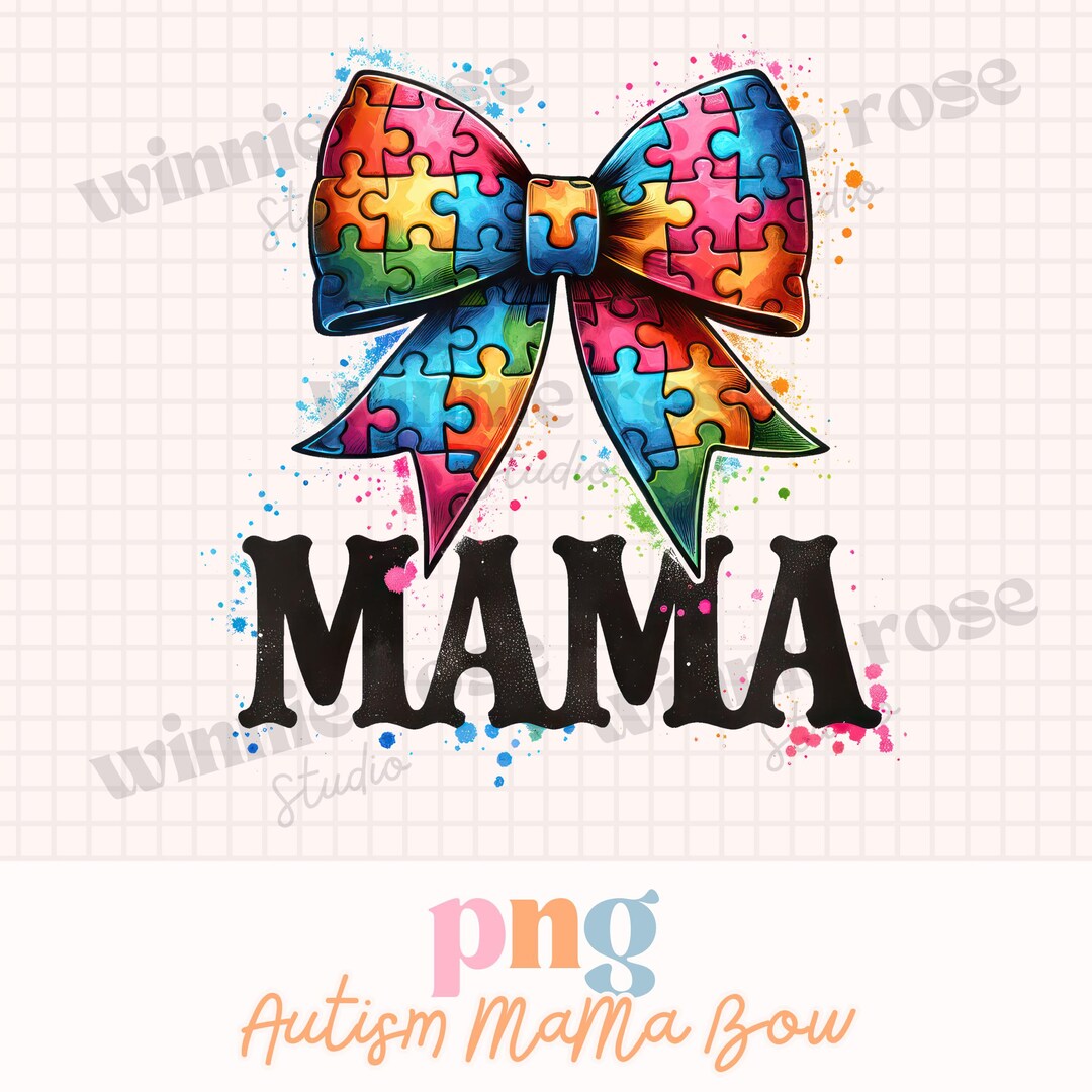 Coquette Austim Bow Mama Png, Autism Mom Png, Autism Awareness Png ...