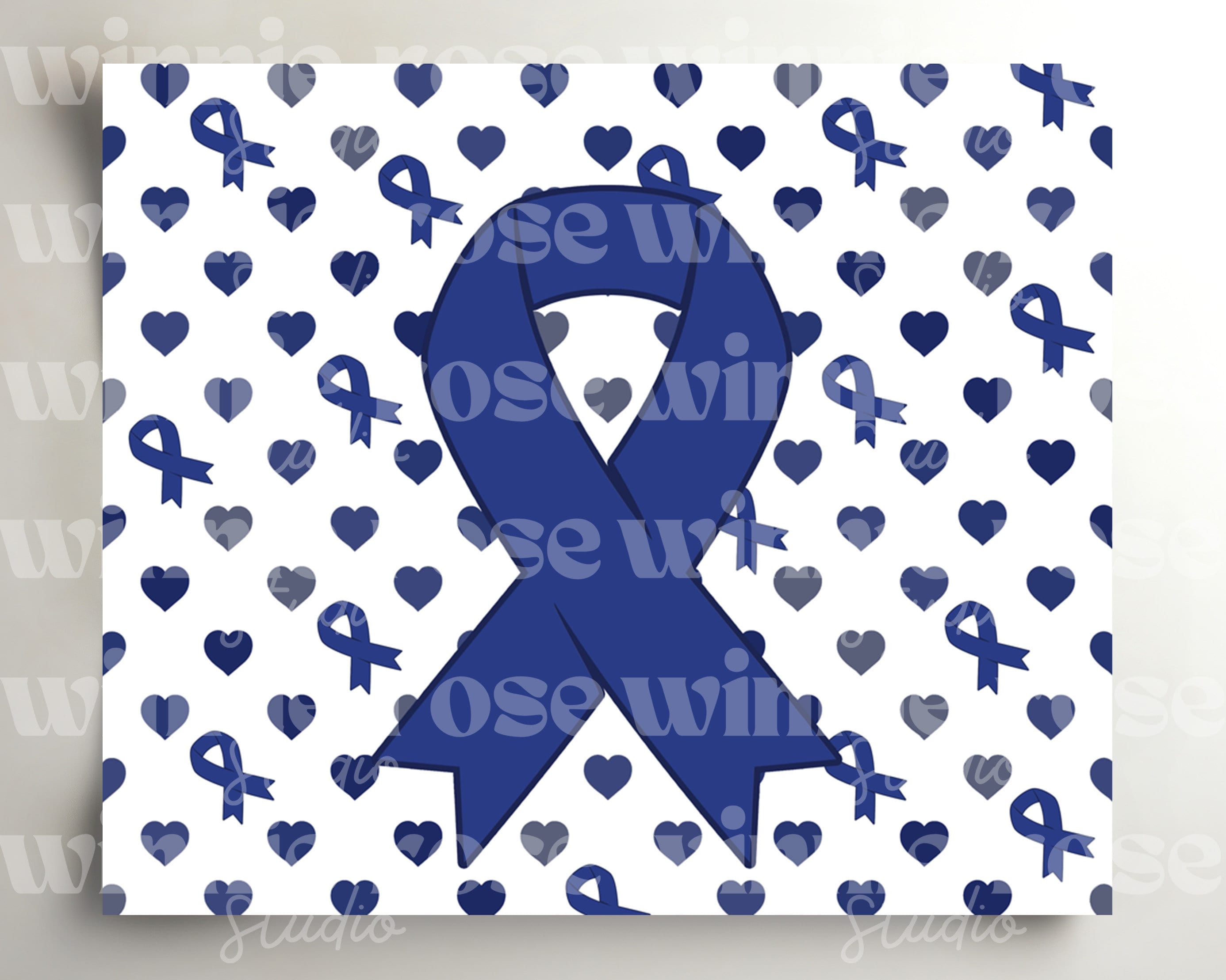 Dark Blue Ribbon Awareness Survivor Fighter 20oz Tumbler Sublimation ...