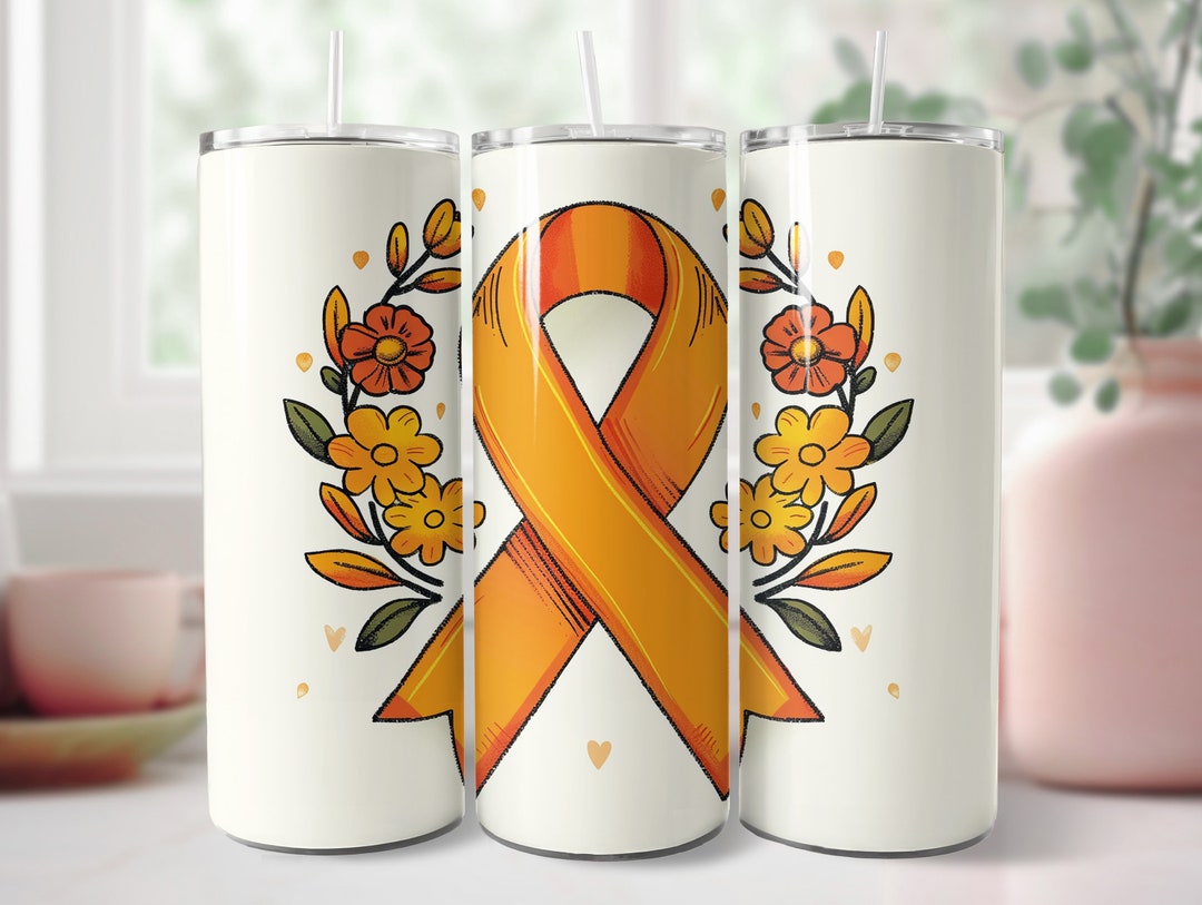 Amber Ribbon Awareness 20oz Skinny Tumbler Sublimation Design PNG ...