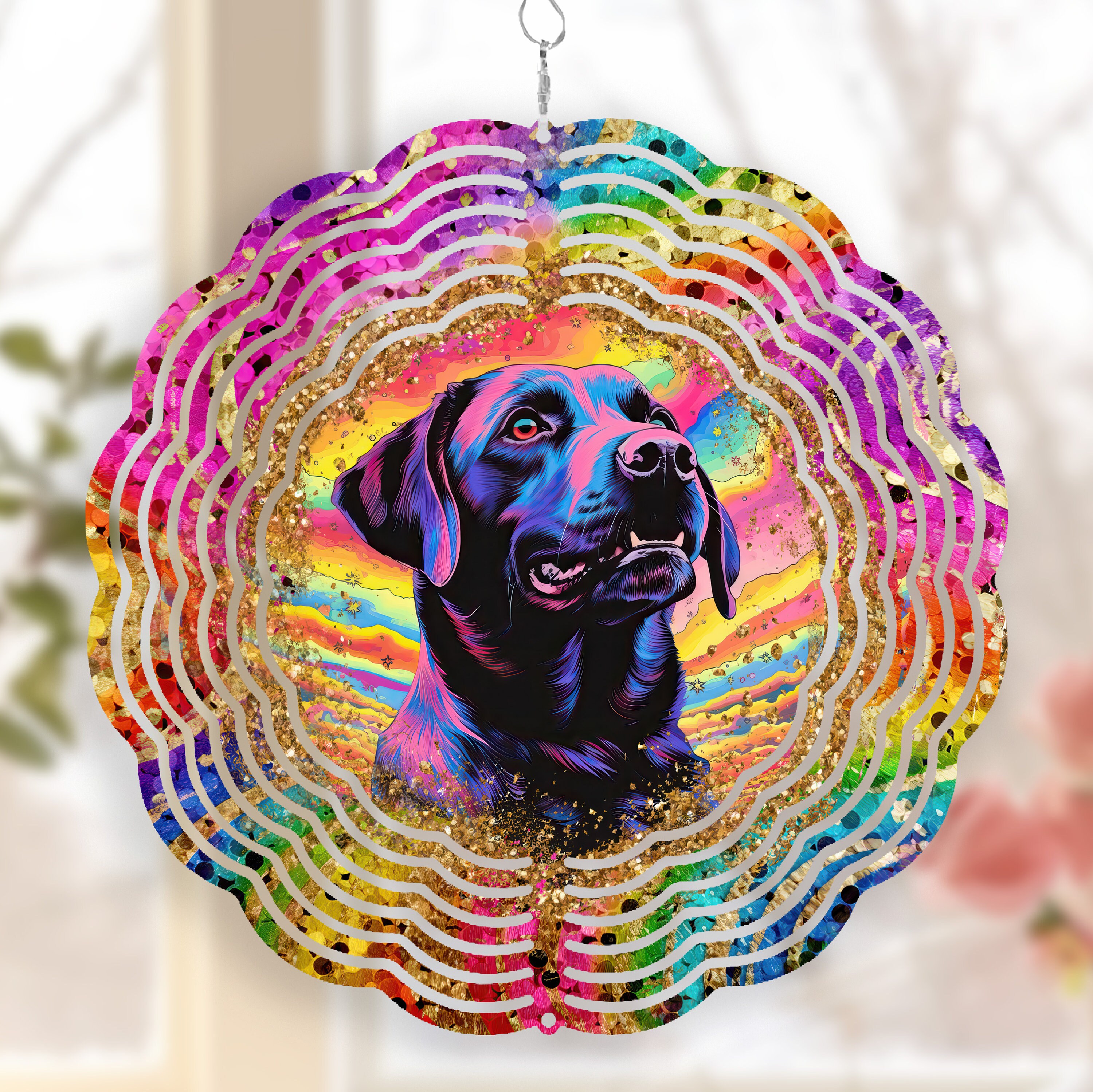 Labrador Retriever Wind Spinner Sublimation Design Template Round ...