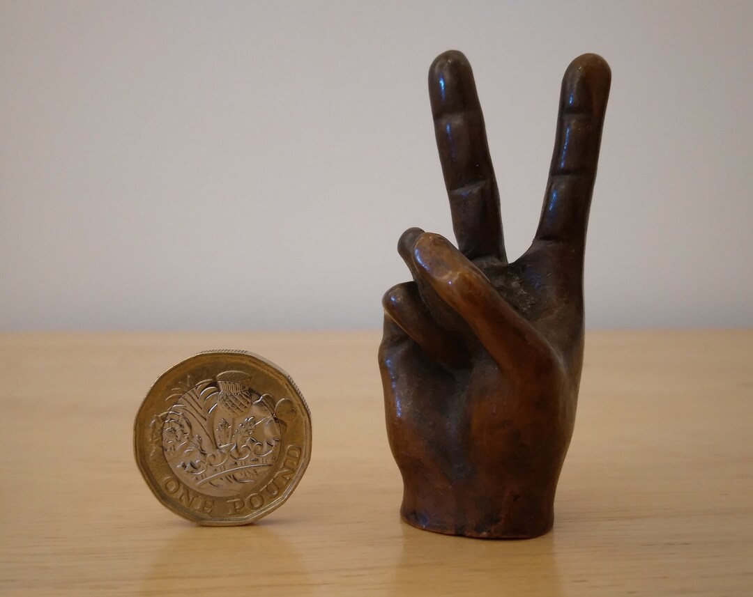 Brass Hand Peace Sign Office Desk Ornament Gift UK Seller - Etsy
