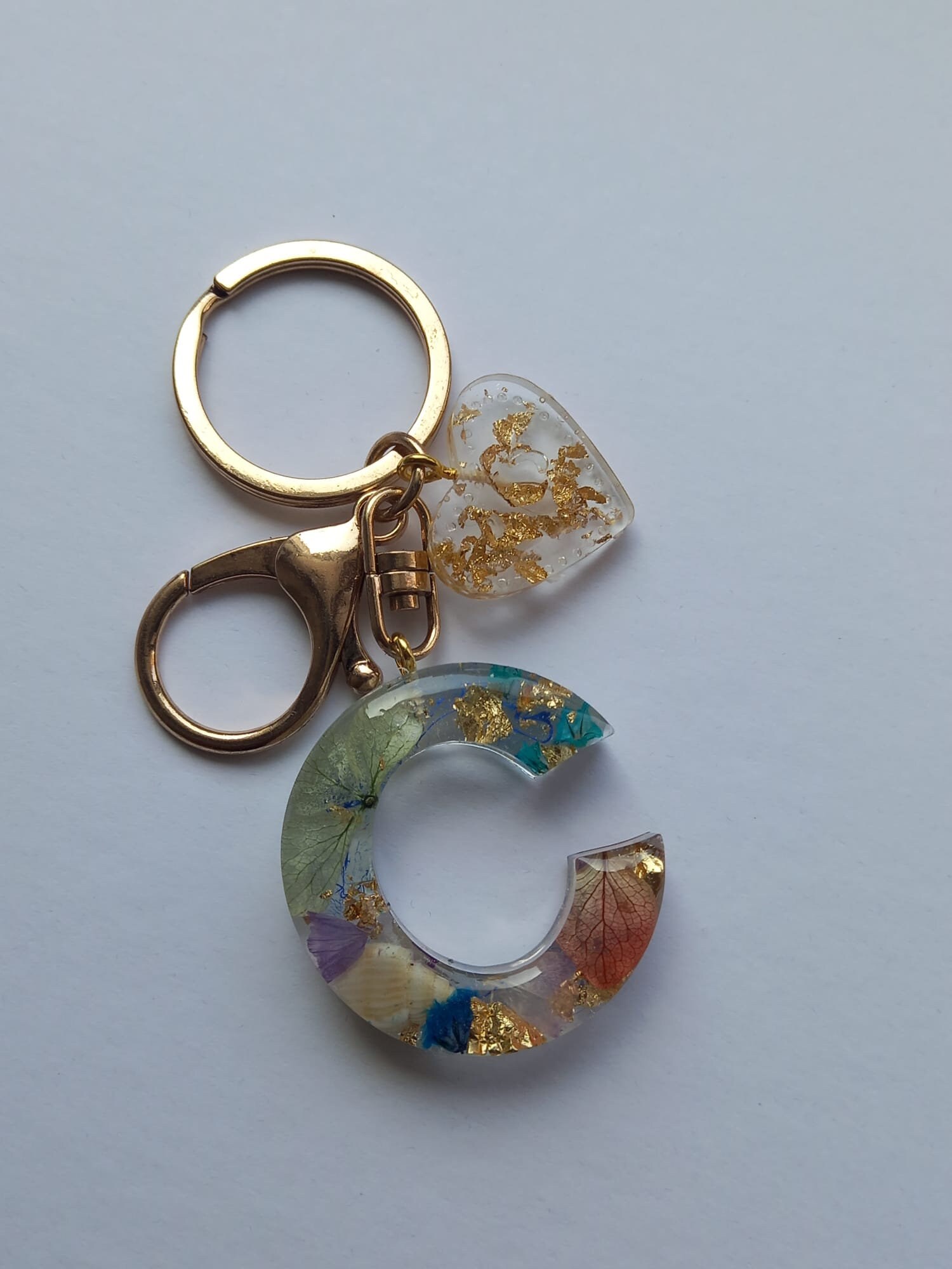 Custom Resin Letter C Keychain, Custom Letter Keychain, Alphabet ...