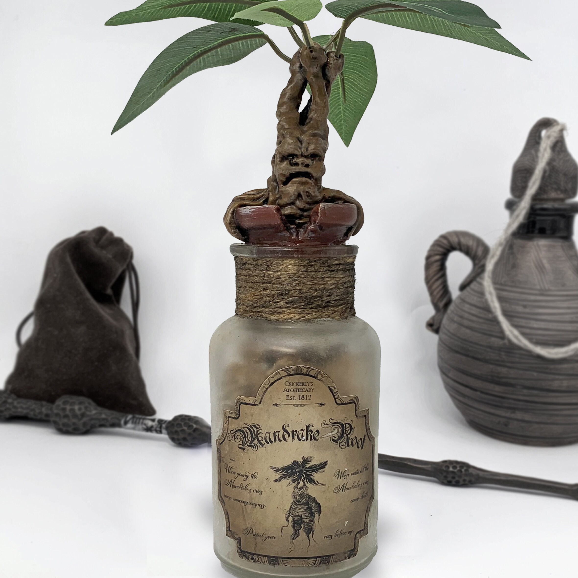 Mandrake Root Herbology Magic Potion Glass Bottle Inspired | Etsy