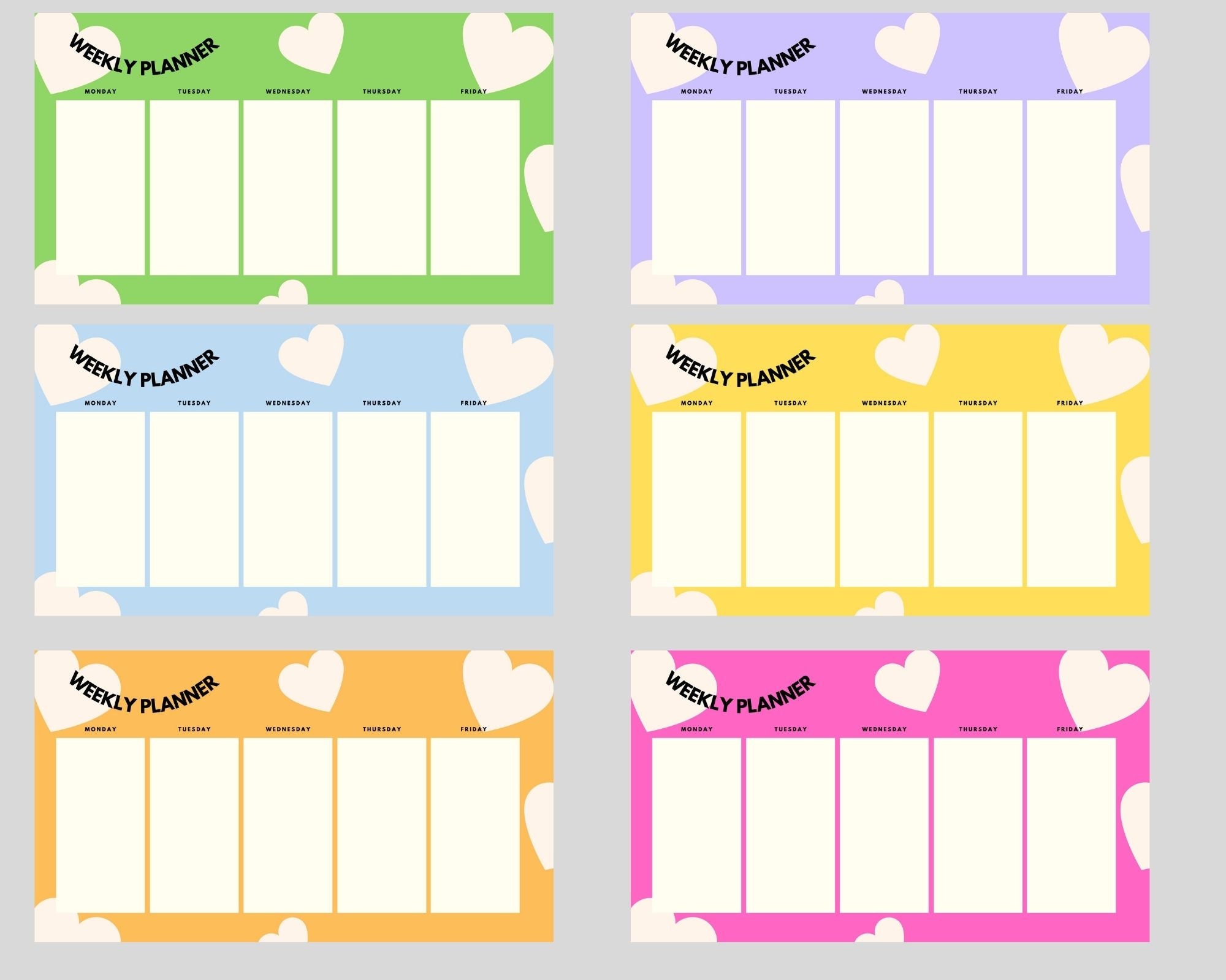LOVE' WEEKLY PLANNER - Etsy