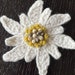 Crochet Edelweiss Applique: Merino Wool Flower Patch With Wooden Beads ...