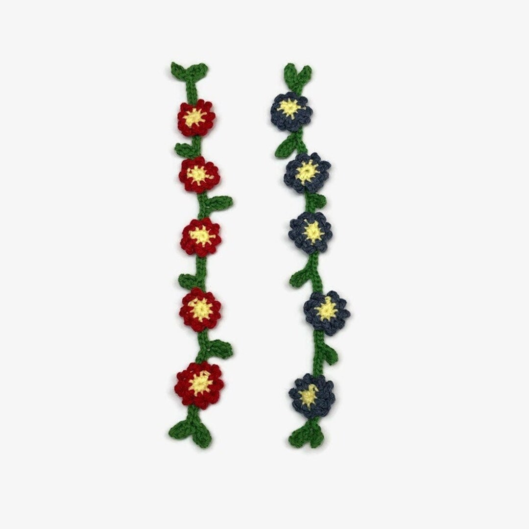 Forget-me-not Crochet Applique: Set of 5 Cotton Flower Embellishments ...