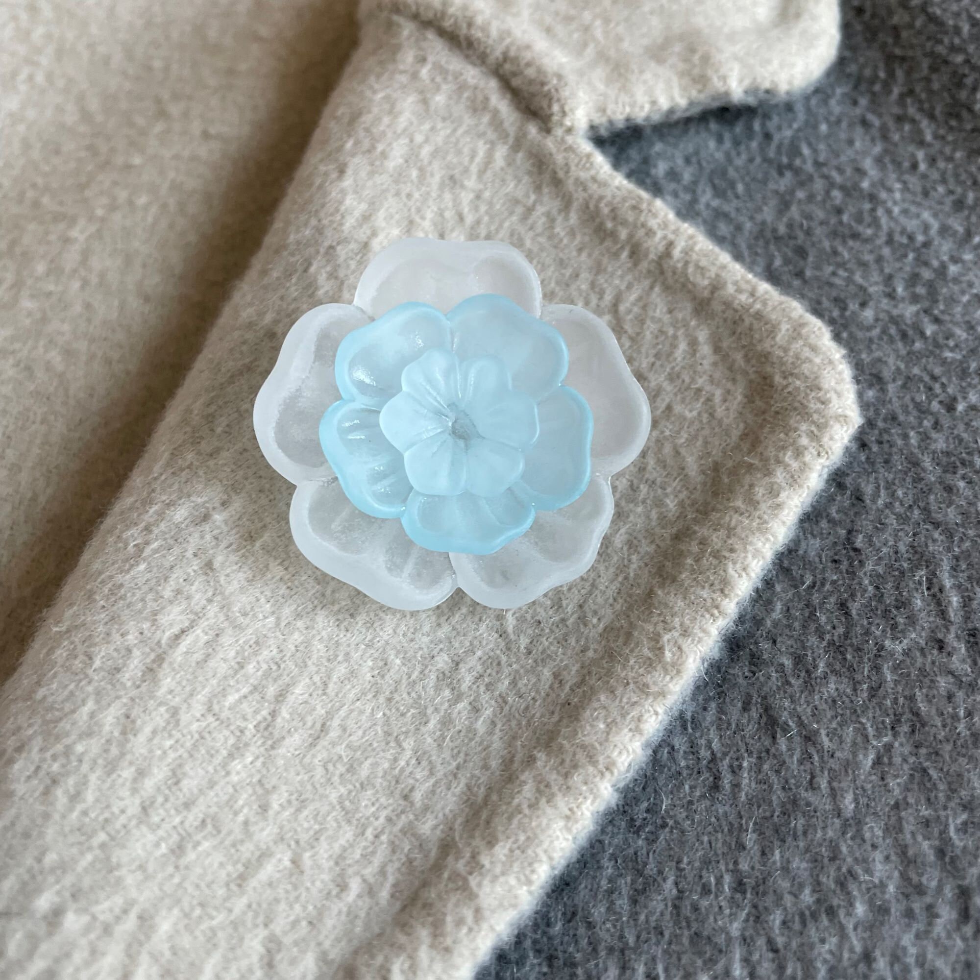 Large Blue Button, Flower Shaped Craft Accessory, Ideal for DIY Sewing ...