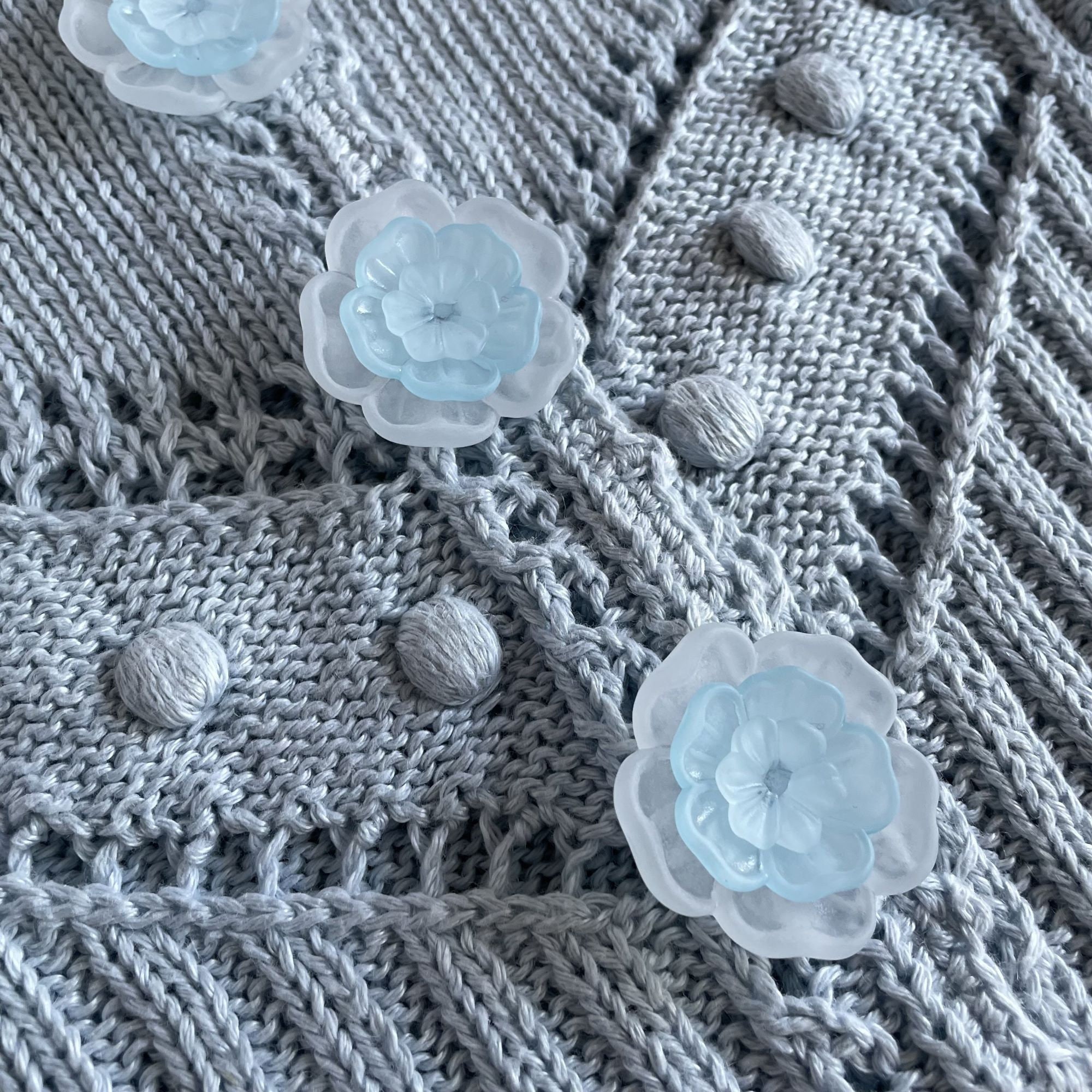 Large Blue Button, Flower Shaped Craft Accessory, Ideal for DIY Sewing ...