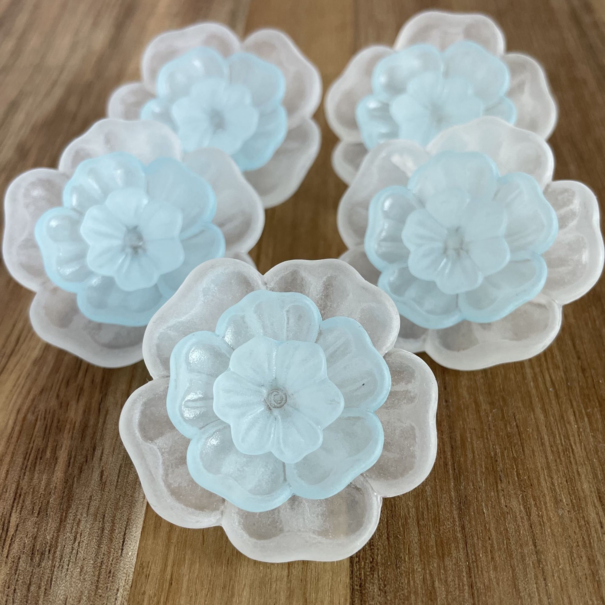 Large Blue Button, Flower Shaped Craft Accessory, Ideal for DIY Sewing ...
