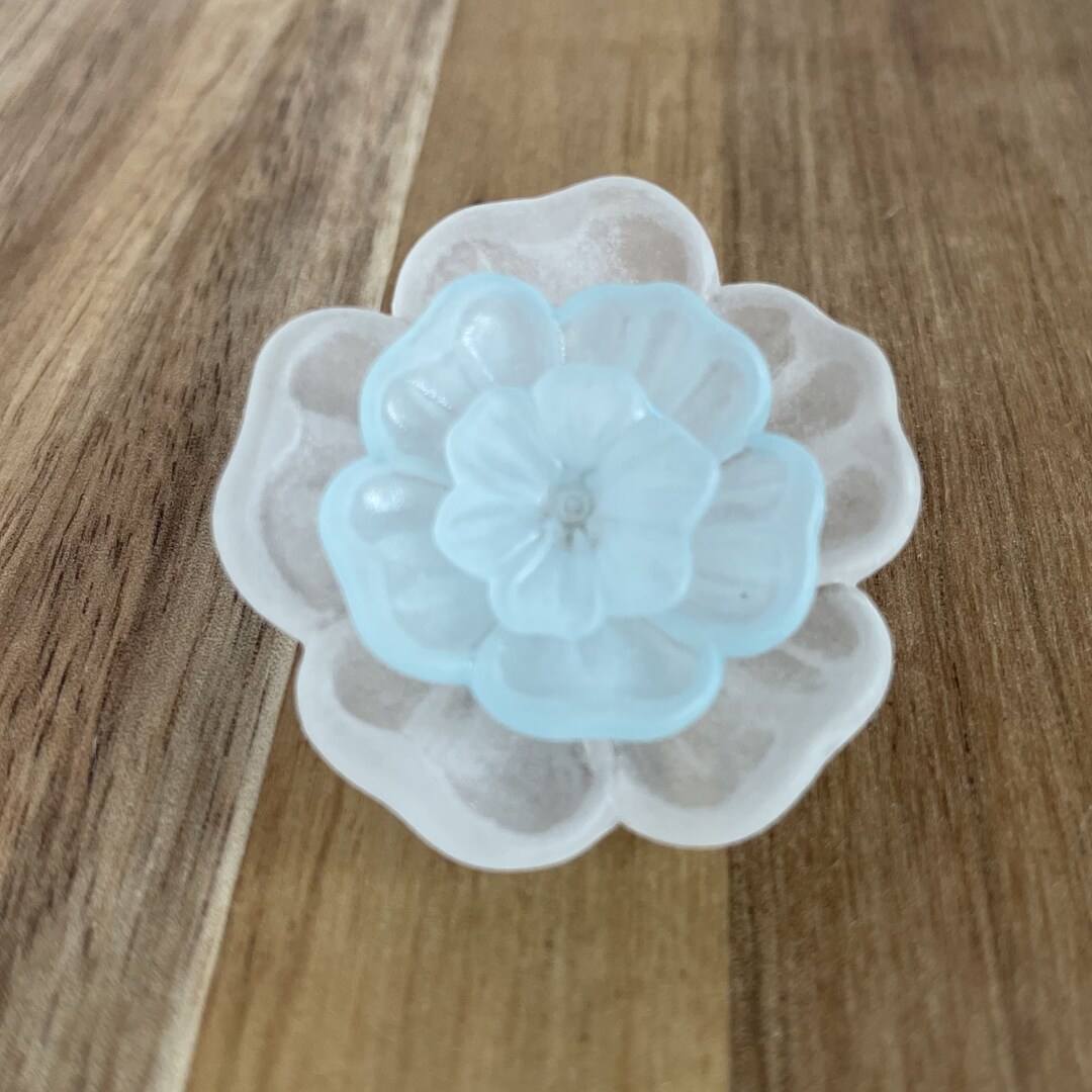 Large Blue Button, Flower Shaped Craft Accessory, Ideal for DIY Sewing ...