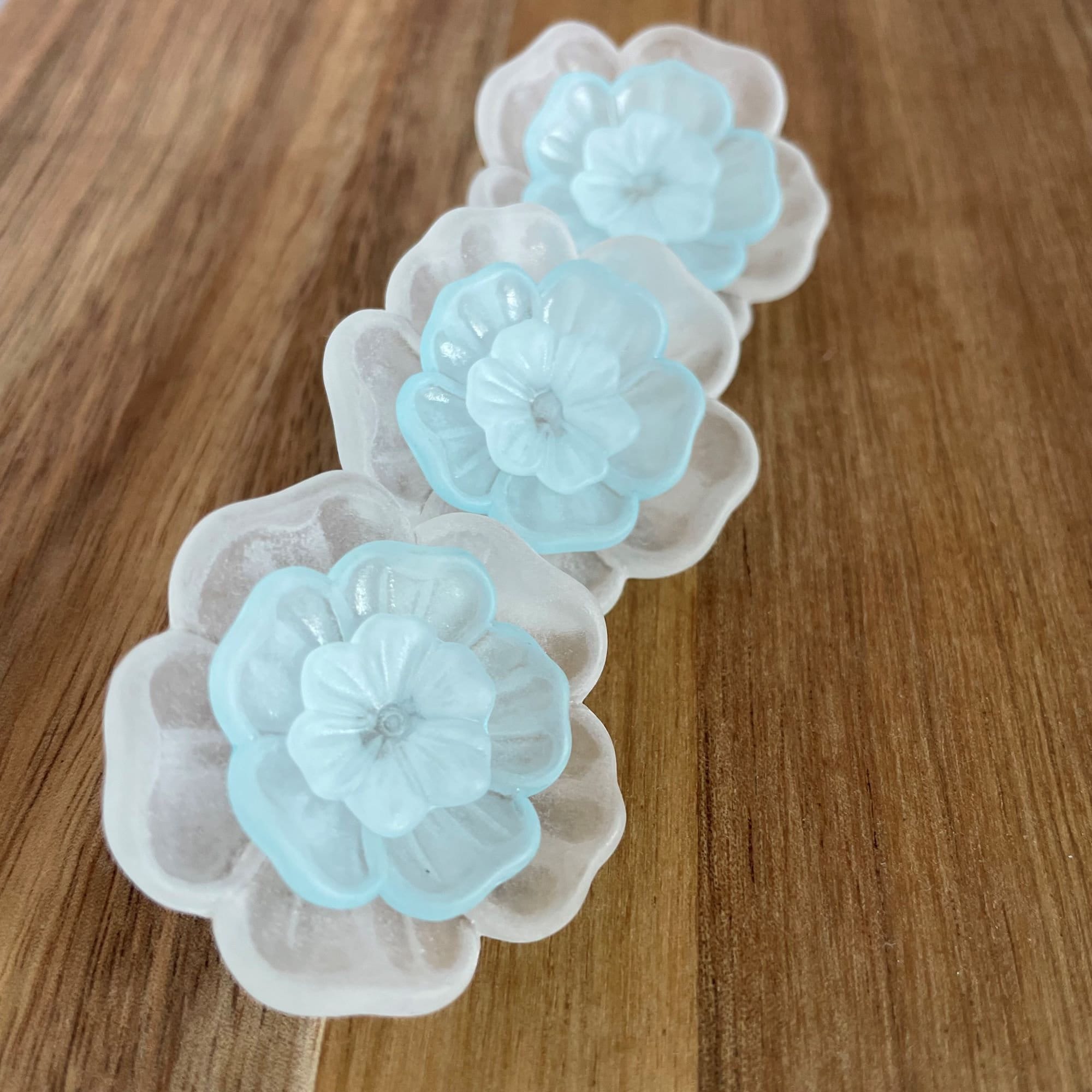 Large Blue Button, Flower Shaped Craft Accessory, Ideal for DIY Sewing ...