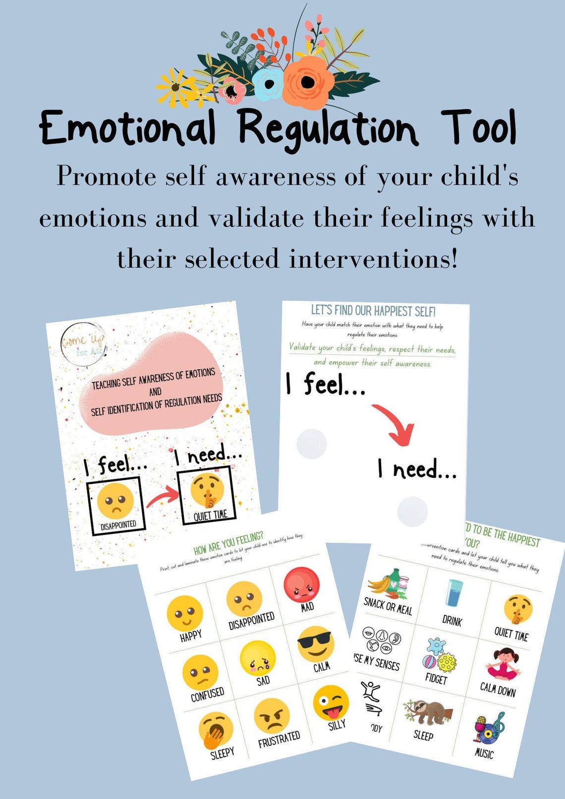Emotion Regulation Toolcalm Down Printable Strategy for Toddlers ...
