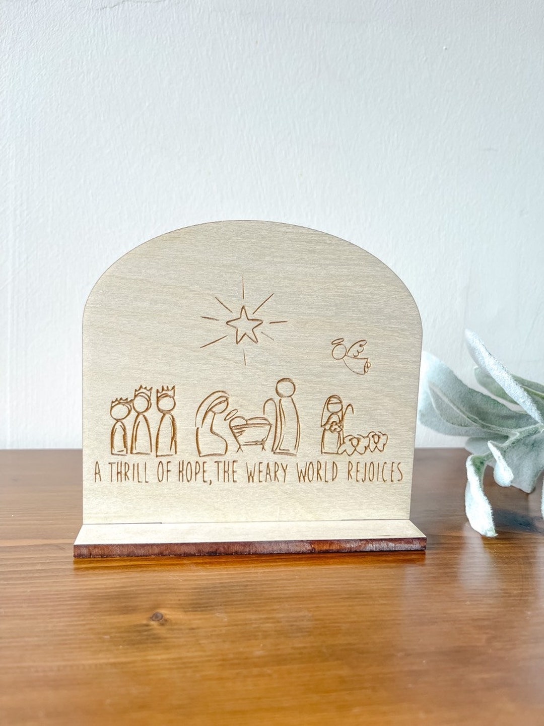 Nativity Scene Stand, Desktop Nativity, Christmas Decor, Boho Christmas ...