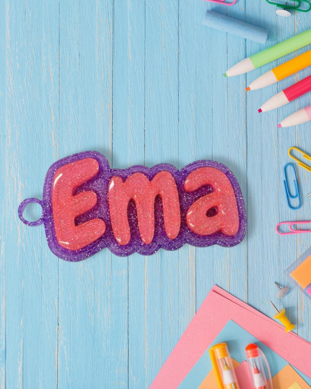 Custom 3D Printed Name Tag – Two Colors – Personalized Keychain - Etsy