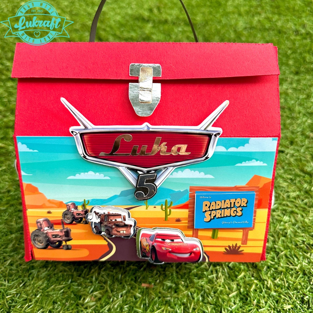 3D Customizable Pixar Cars Cardboard Favor Box, Favor Bags, Treat Box ...