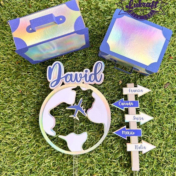 Travel Birthday 3d Cake Topper - Etsy