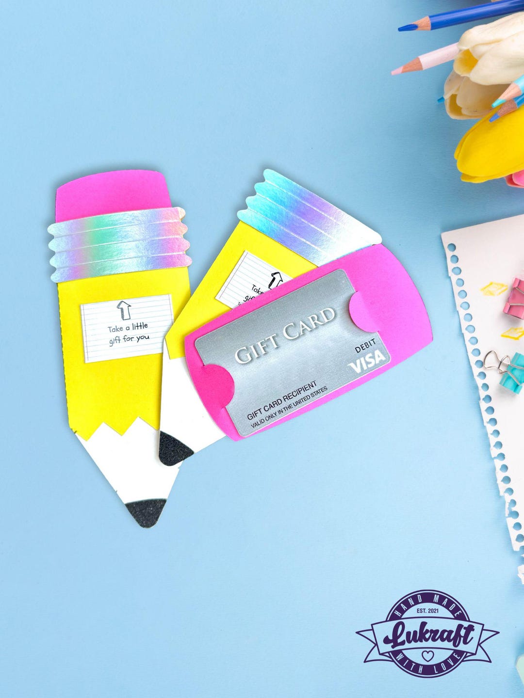 Pencil Gift Card Holder - A Creative and Practical Gift Presentation - Etsy