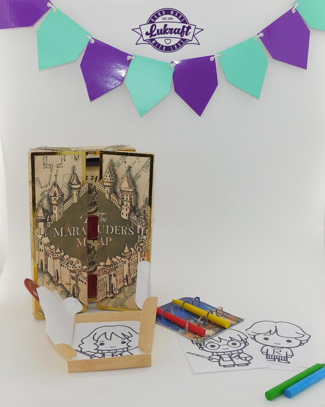 Magical Map Favor Box | Wizard-themed Party Gift | Magical Activity Set ...