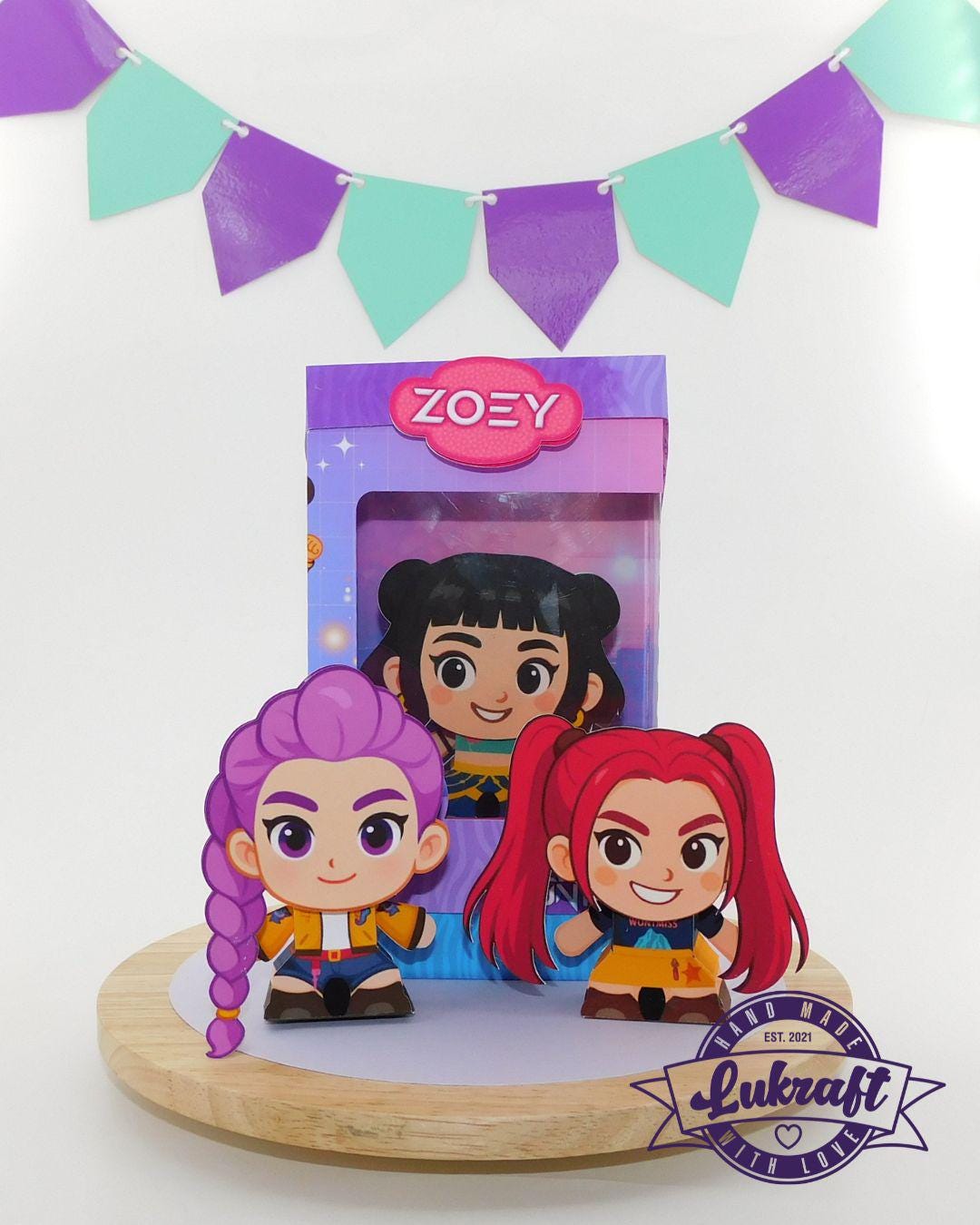 K-pop Demon Hunters Party Favor Box | Personalized Anime Paper Toy - Etsy