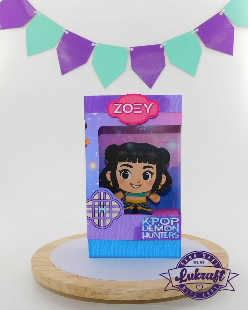 K-pop Demon Hunters Party Favor Box | Personalized Anime Paper Toy - Etsy