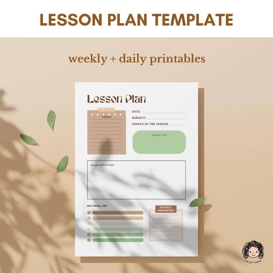 Minimalist Lesson Plan Template | Printable Lesson Planner for Teachers | Editable and Simple ...