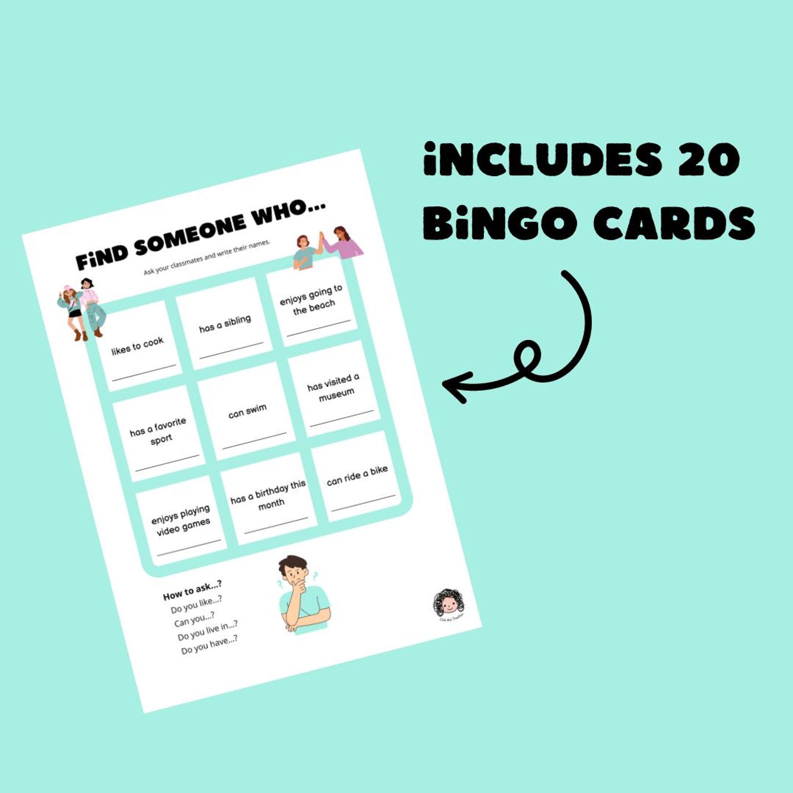 Fun "find Someone Who" Icebreaker Game for ESL Classrooms | Back to ...