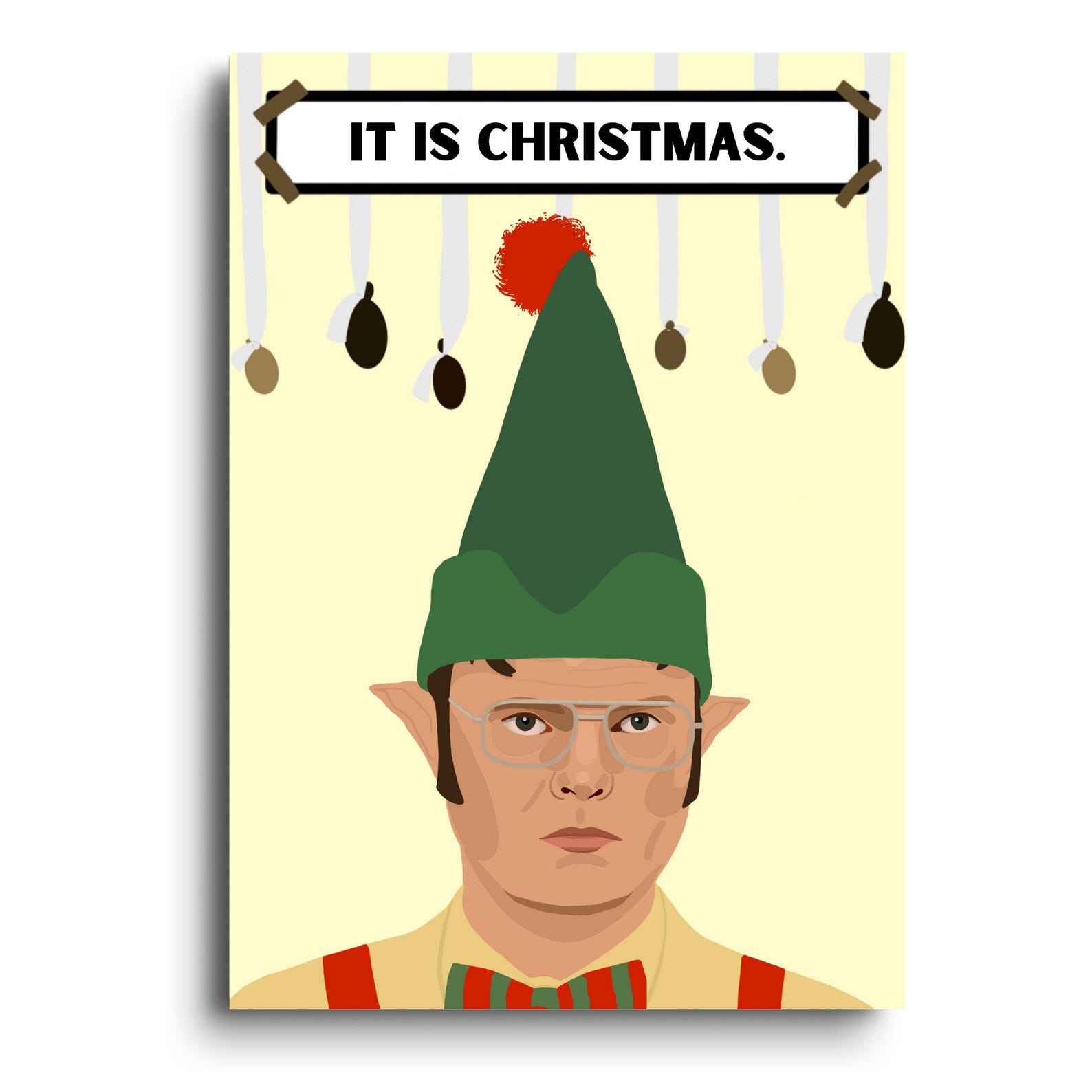 The Office Christmas Card | Dwight Schrute | Funny Handmade Card - Etsy