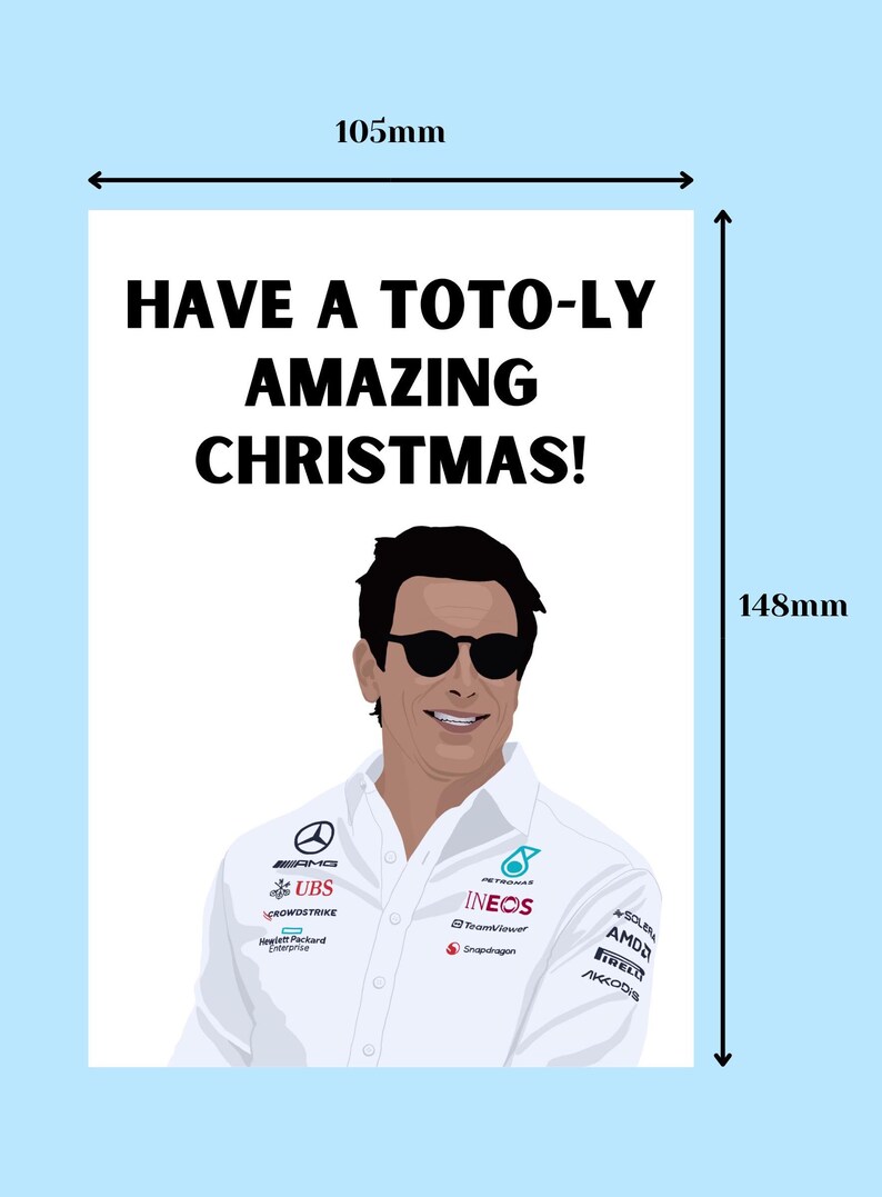 Formula One Inspired Card | Christmas Card | Funny Card | Toto Wolff - Etsy