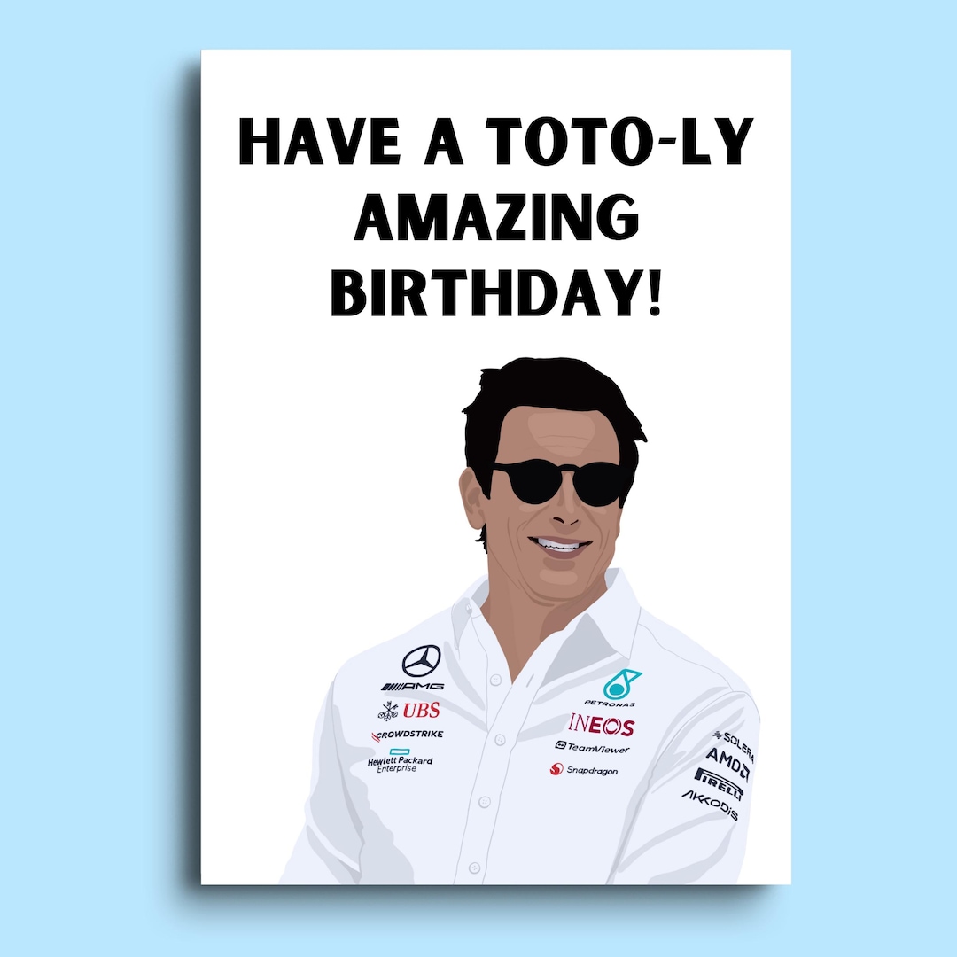 Formula One Inspired Card | Birthday Card | Funny Card | Toto Wolff - Etsy