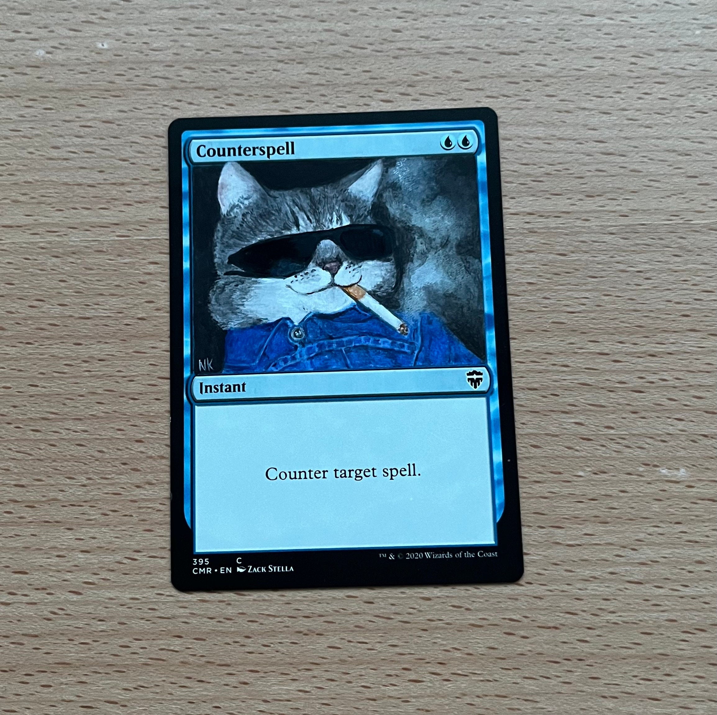 Counterspell Smoking Meme Cat Hand Painted Magic the Gathering Acrylic ...