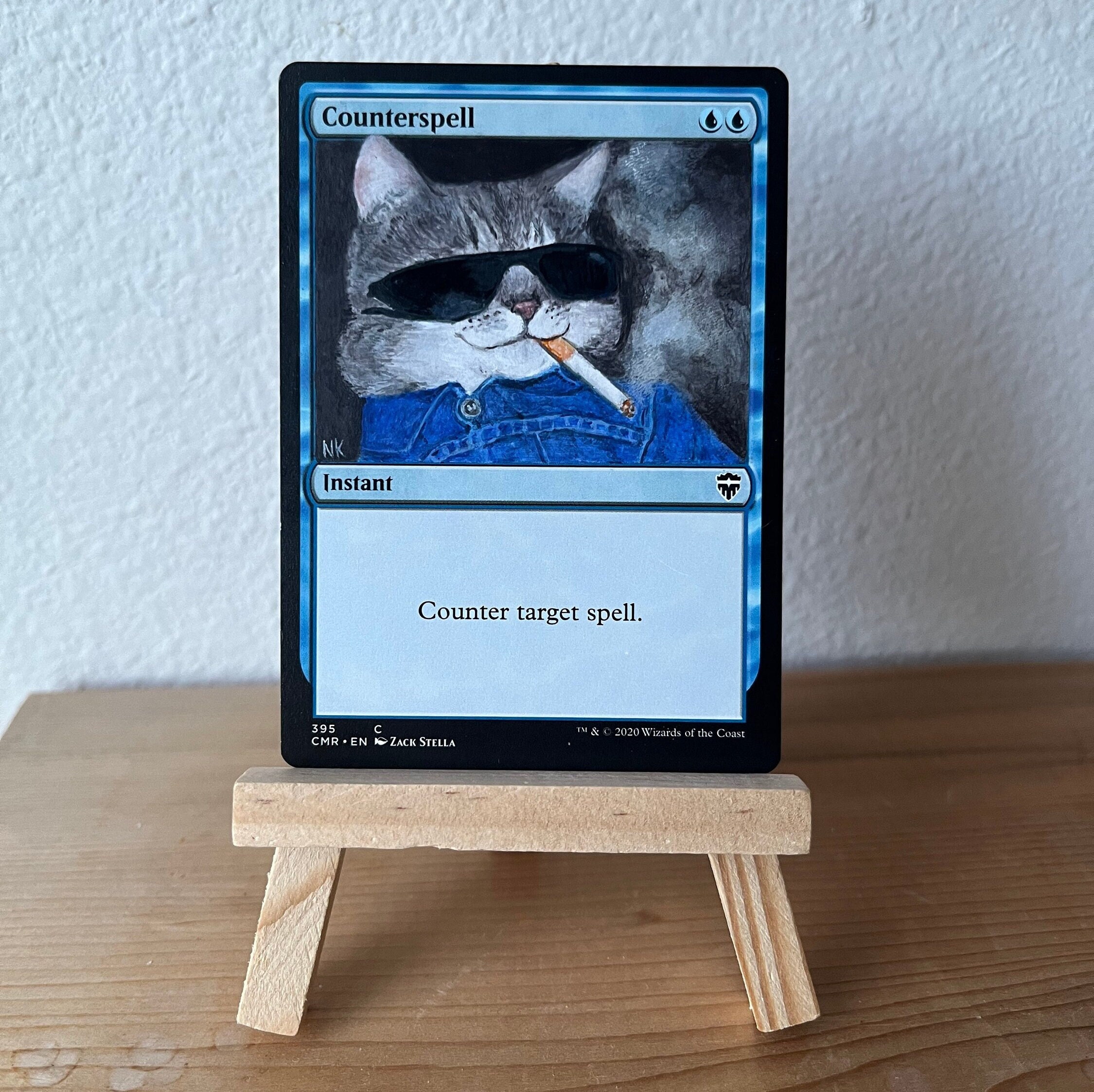 Counterspell Smoking Meme Cat Hand Painted Magic the Gathering Acrylic ...