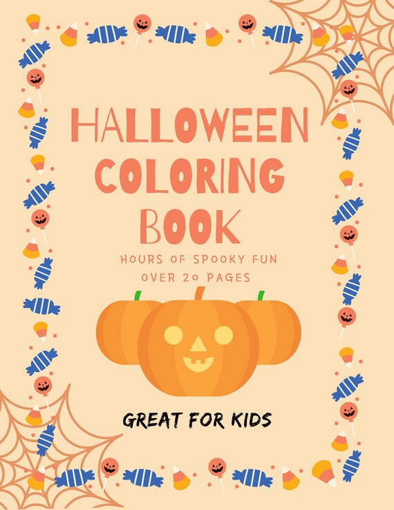 Cute Halloween Kids Coloring Book Digital Download Coloring - Etsy