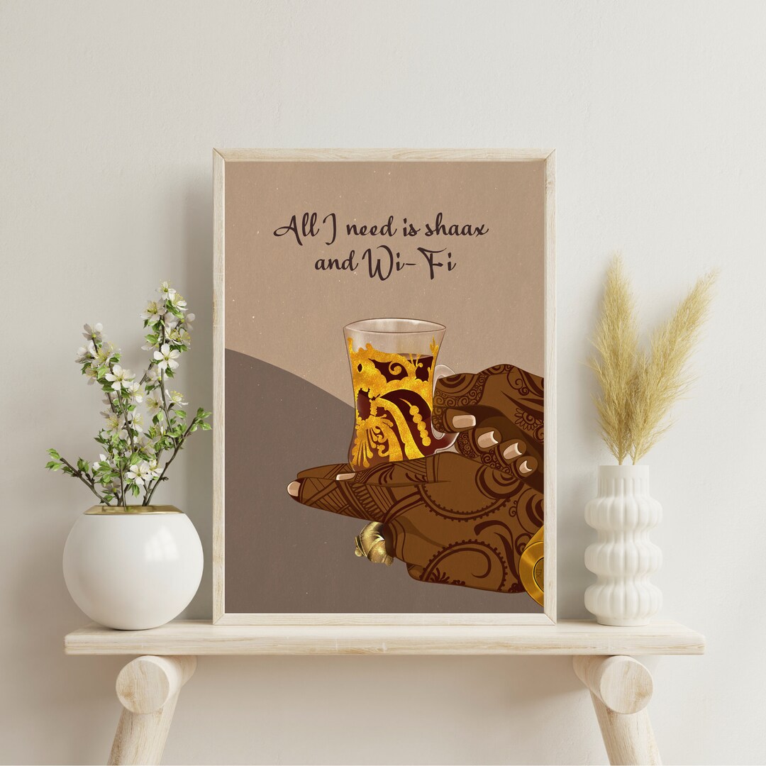 Somali Language Poster| Wall Art | Tea Quotes | Henna Art| Wall Print ...
