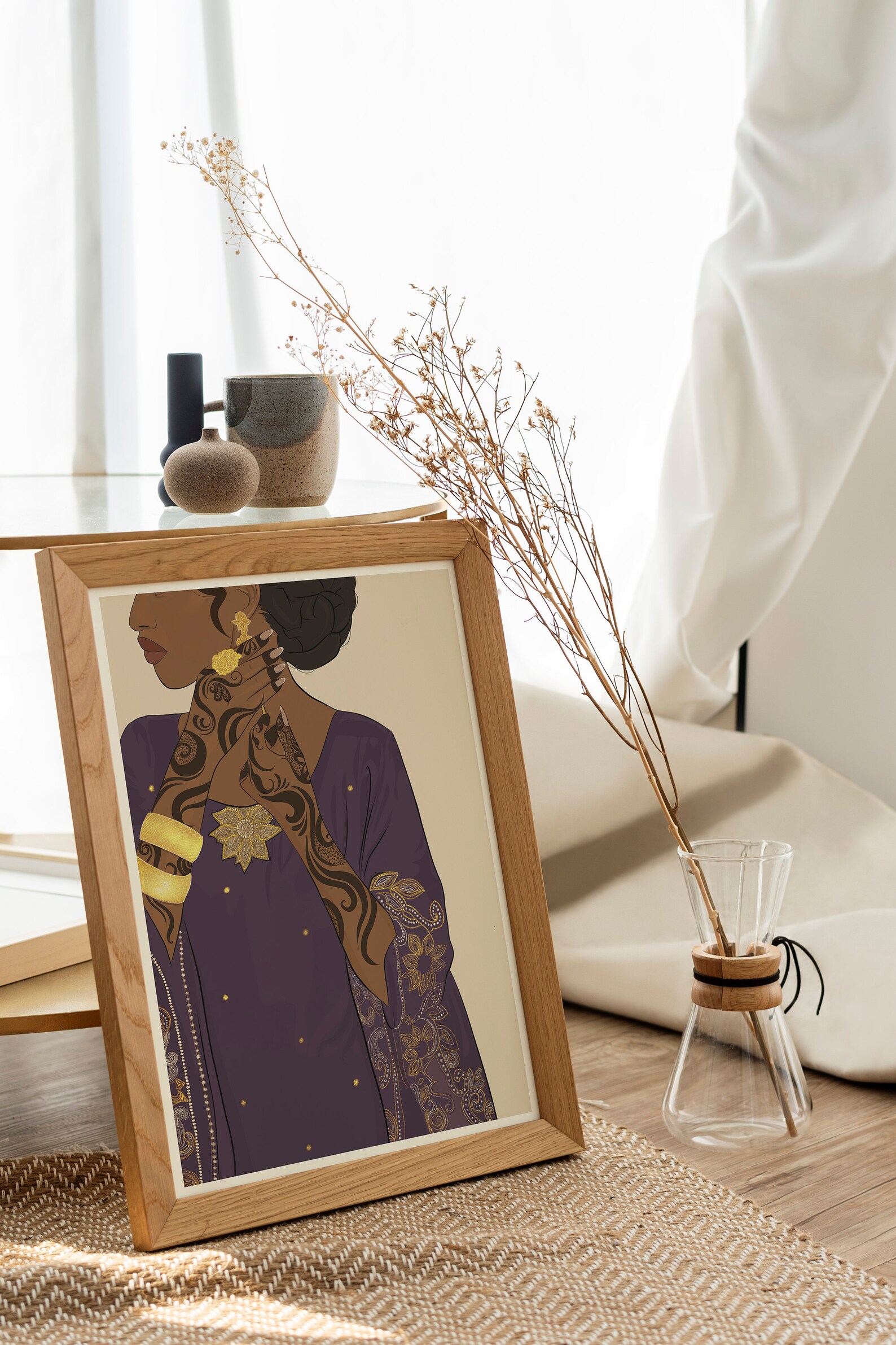 Purple Dress Illustration| Dirac | Arab Kaftan | Wedding |DIGITAL ...