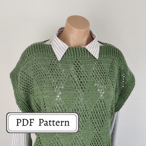 Diamond Vest Crochet Pattern, Easy Crochet Tutorial - Etsy