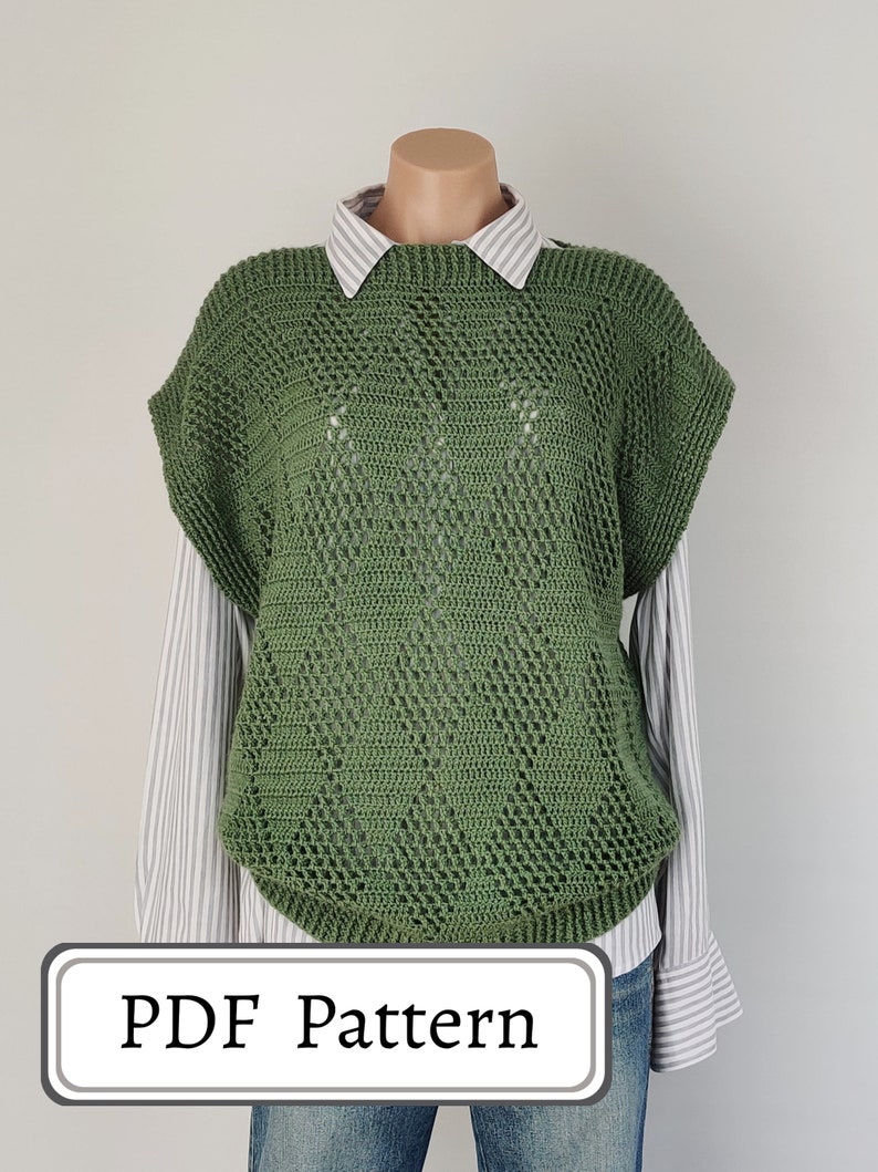 Diamond Vest Crochet Pattern, Easy Crochet Tutorial - Etsy
