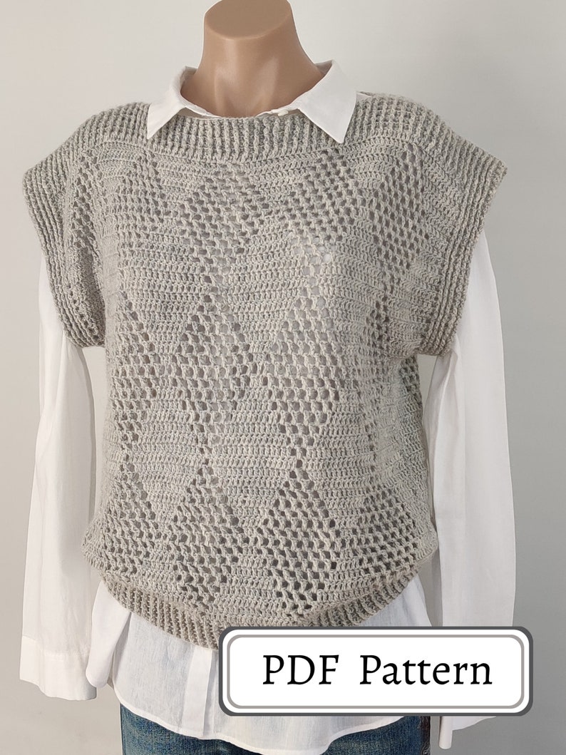 Diamond Vest Crochet Pattern, Easy Crochet Tutorial - Etsy